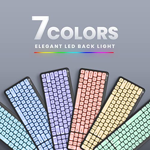 GEODMAER Wireless Keyboard and Mouse with 8 Colors Backlits