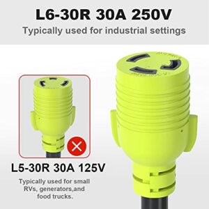 XGGYA NEMA L14-30P Male to L6-30R Female Generator Adapter,4 Prong Male Plug to Twist Lock 3 Prong Female Outlet Receptacle,Heavy Duty STW 10 Gauge 12 Inch