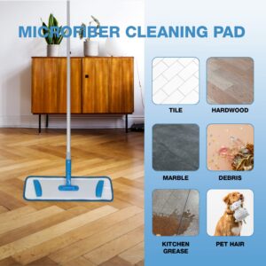 DIRT RUSHER 6 Packs Microfiber Cleaning Mop Pads, Reusable Washable Floor Cleaning Wet Pad Replacement for Hard Surface Laminate Wood, Fit for Bona Family of Mops,ATDSS76001B