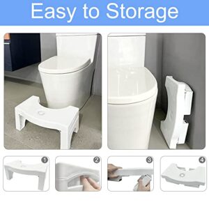 Foldable Toilet Potty Stool for Adults, Toilet Stool Poop Stool, 7" Squatting Stool, Portable Bathroom Stool with Freshener Space, Non-Slip Toilet Step Stool, Healthy Gifts for Kids and Seniors