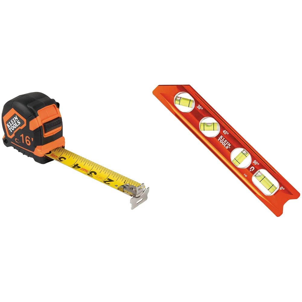 Klein Tools 9216 Tape Measure and 935RB Torpedo Level