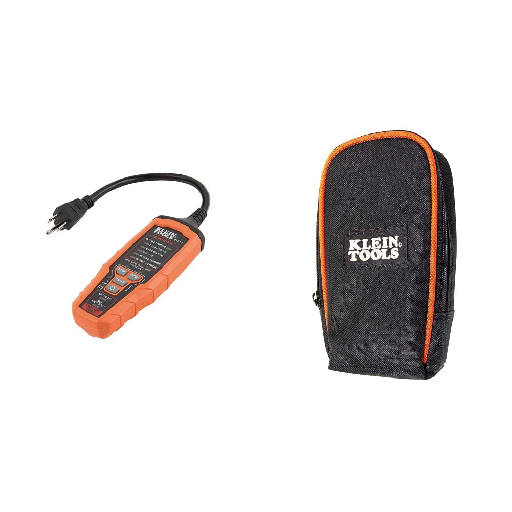 Klein Tools Outlet Tester + Carrying Case for Testers and Multimeters