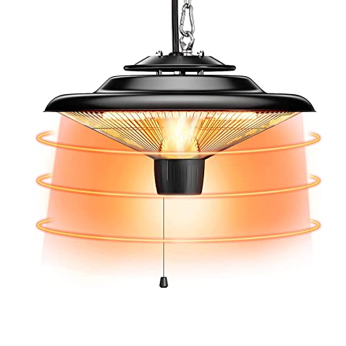 WLYMQFC Patio Heaters for Outdoor Use,Patio Hanging Heater,Infrared Waterproof Heater,Electric Patio Heater for Indoor or Outdoor Use Ceiling Mounted Heater with 2 Ajustable Power (600W/15000W)