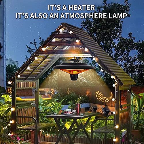 WLYMQFC Patio Heaters for Outdoor Use,Patio Hanging Heater,Infrared Waterproof Heater,Electric Patio Heater for Indoor or Outdoor Use Ceiling Mounted Heater with 2 Ajustable Power (600W/15000W)