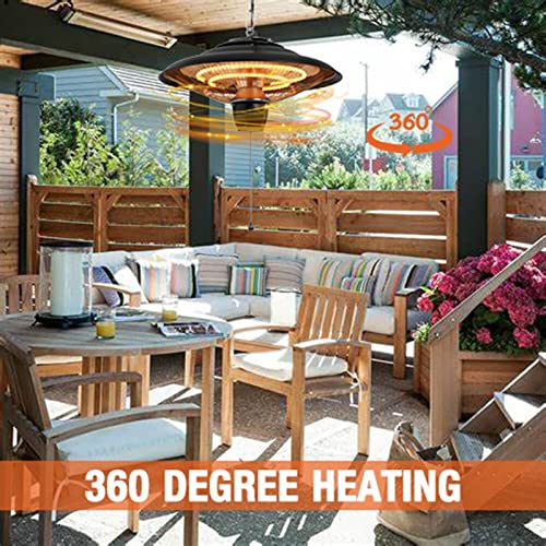 WLYMQFC Patio Heaters for Outdoor Use,Patio Hanging Heater,Infrared Waterproof Heater,Electric Patio Heater for Indoor or Outdoor Use Ceiling Mounted Heater with 2 Ajustable Power (600W/15000W)