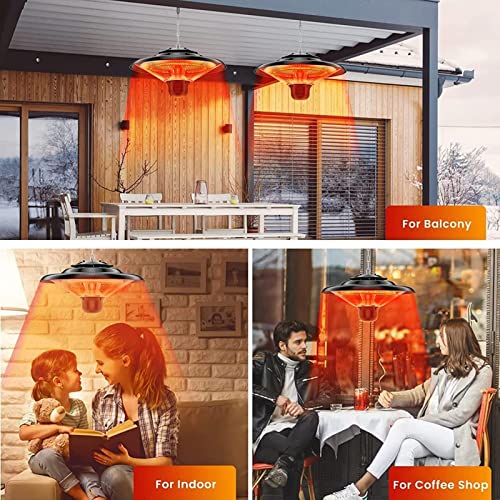 WLYMQFC Patio Heaters for Outdoor Use,Patio Hanging Heater,Infrared Waterproof Heater,Electric Patio Heater for Indoor or Outdoor Use Ceiling Mounted Heater with 2 Ajustable Power (600W/15000W)