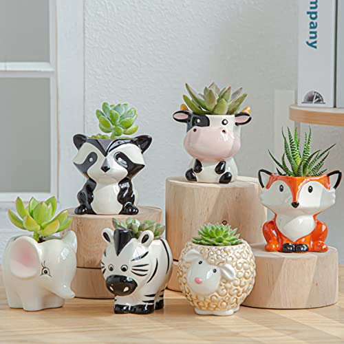 NOLITOY 2pcs Succulent Potted Plant Desk Flower Plant Pot Mini Planter Simulation Potted Plant Planter Pots for Indoor Plants Cat Planter Pot Ceramics Office White Small Flower Pot Stand