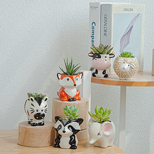 NOLITOY 2pcs Succulent Potted Plant Desk Flower Plant Pot Mini Planter Simulation Potted Plant Planter Pots for Indoor Plants Cat Planter Pot Ceramics Office White Small Flower Pot Stand