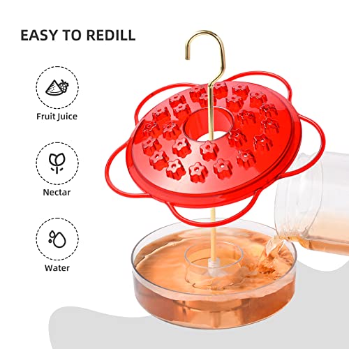 Outdoor Hummingbird Feeders,Leak-Proof,The Moat,Easy to Clean and Fill,Nectar Guards Feeder for Wild Hummingbirds,Hanging Hummingbirds Feeder for Deck,Patio,Outside