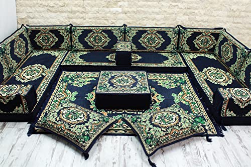 Arabic U Shaped Floor Seating Sofa, Arabic Living Room Furniture, Arabic Majlis Sofa (With PREMIUM FOAM)