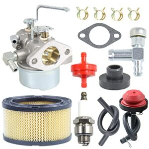 BOSFLAG 640152 Carburetor with 33268 Air Filter Replaces Tecumseh 640023, 640051, 640112, 640140, 640152A for Tecumseh HM100, HM80, HM85, HM90, Cub Cadet CSV 260, CSV260, CSV-260 8hp -10hp Engines