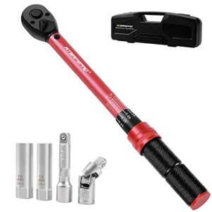 atsafepro 3/8 inch high precision torque wrench, red and black, chrome vanadium steel