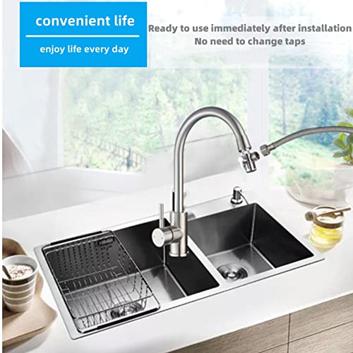 Faucet Diverter Valve with Faucet Aerator Sink Faucet to Garden Hose Shunt Faucet Adapter for Bathroom/Kitchen Sink Faucets Connected to Portable Washing Machines/Dishwashers (G1/2 "& 3/4 ")