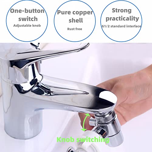 Faucet Diverter Valve with Faucet Aerator Sink Faucet to Garden Hose Shunt Faucet Adapter for Bathroom/Kitchen Sink Faucets Connected to Portable Washing Machines/Dishwashers (G1/2 "& 3/4 ")