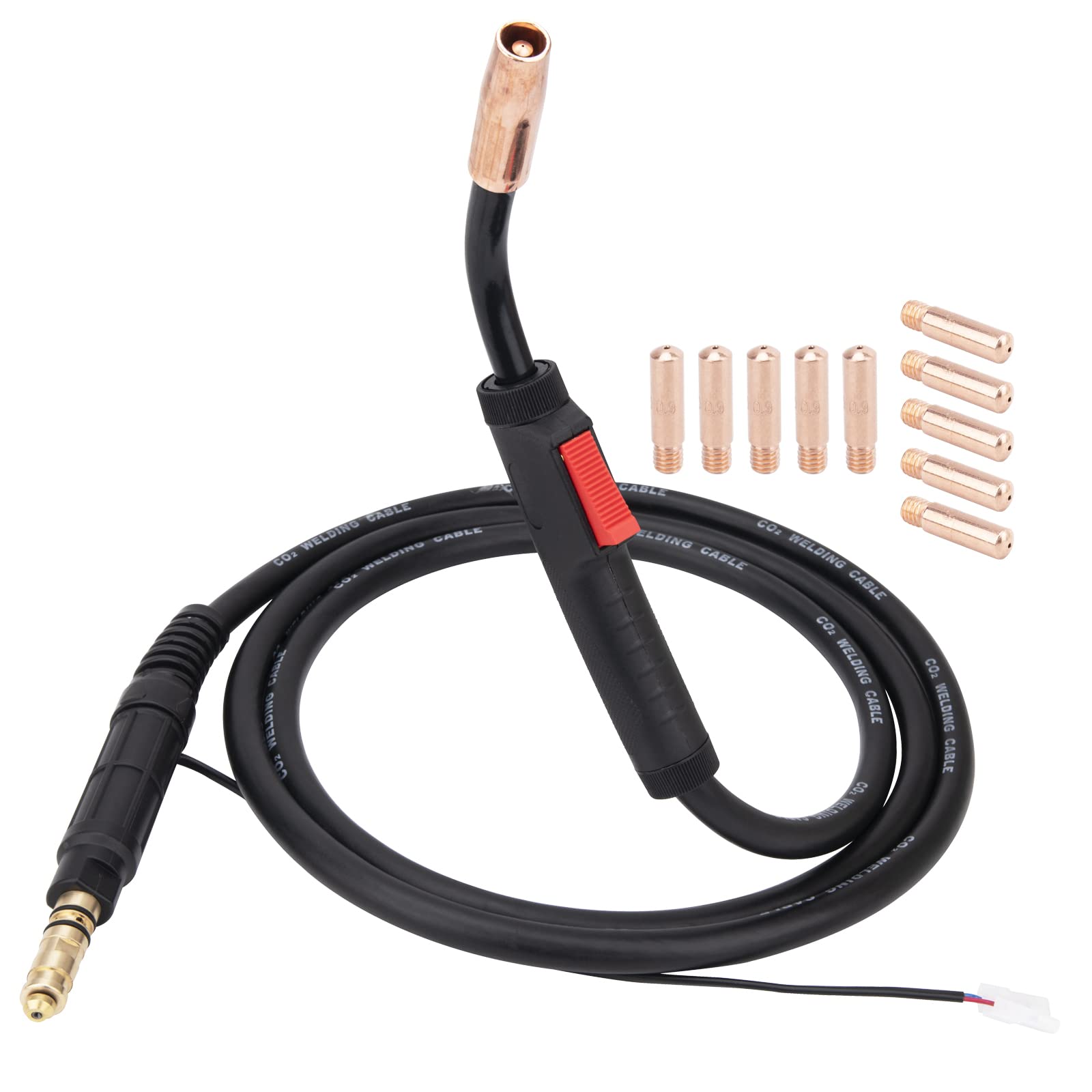 MIG Welding Gun Torch Stinger 100Amp 10ft for Lincoln Magnum 100L K530-5 Replacement Mig Welding Gun Torch with 10PCS Mig Welding Contact Tips