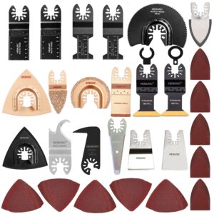 hemunc 118pc oscillating tool blades, oscillating multitool saw blades accessories kit