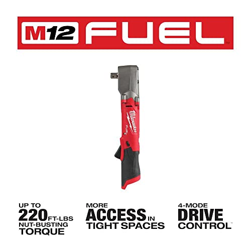 Milwaukee 2565P-20 M12 FUEL 1/2" Right Angle Impact Wrench with Pin Detent - No Battery, No Charger, Bare Tool Only