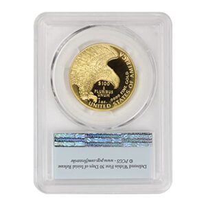 2019 W 1oz American Gold High Relief SP-70 Deep Mirror Proof Like First Strike Flag Label by Mint State Gold $100 SP70DMPL PCGS