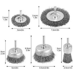 Wire Brush for Drill, Wire Wheel Brush Cup Set, Wire Wheel for Drill 0.012 Carbon Steel Wire, Drill Wire Brush for Drill 1/4 Inch Arbor for Cleaning Rust, Stripping and Drill Attachment