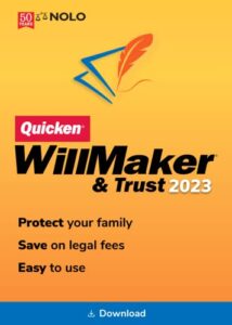 quicken willmaker and trust software 2023 - estate planning software - includes will, living trust, health care directive, financial power of attorney – secure - legally binding - [pc/mac download]