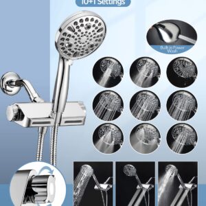 MakeFit Filtered Shower Head with Handheld Combo - Dual 2-in-1 Spa System with Massage Shower Head and 10 Modes Hand Held High Pressure Buit in Power Wash Mode (Chrome)