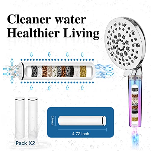 DOILIESE 6 Settings Filtered Shower Head with Handheld Shower Head Filter for Hard Water High Pressure