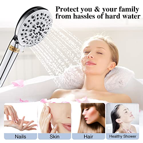 DOILIESE 6 Settings Filtered Shower Head with Handheld Shower Head Filter for Hard Water High Pressure