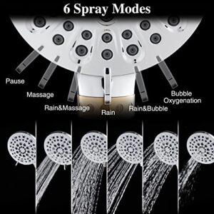 DOILIESE 6 Settings Filtered Shower Head with Handheld Shower Head Filter for Hard Water High Pressure