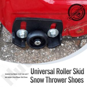 Universal Roller Skid Snow Thrower Shoes | 490-241-0038 Snow Blower Skid Shoes W/Hardware, for Craftsman, MTD, Cub C-adet, Fits Most 2-Stage and 3-Stage Snow Thrower Snowblowers