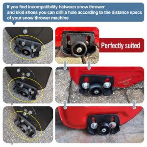 Universal Roller Skid Snow Thrower Shoes | 490-241-0038 Snow Blower Skid Shoes W/Hardware, for Craftsman, MTD, Cub C-adet, Fits Most 2-Stage and 3-Stage Snow Thrower Snowblowers