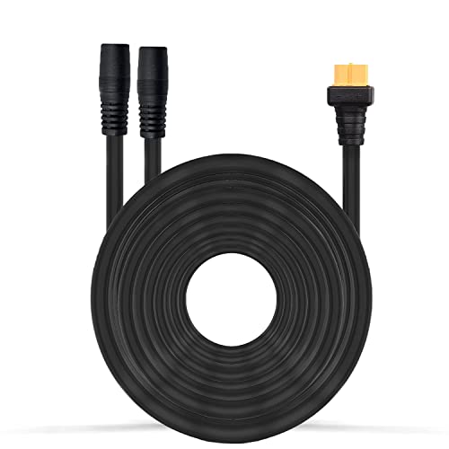 DC7909 Female to XT60 Power Cable, XT60 to Double DC 8mm Female Y Branch Solar Charge Extension 2M/ 6.56FT Compatible with EF Delta/River Power Station Connect SolarSaga 60/80 /100/200 W