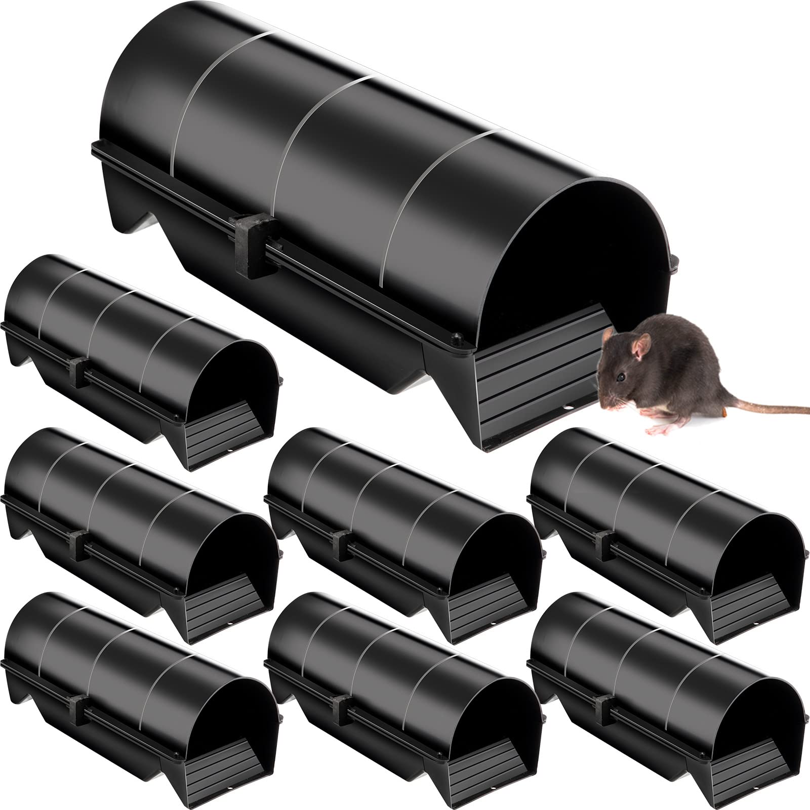 8 Pieces Rat Bait Stations Only Refillable Mice Bait Station Box Small Rat Trap Reusable Rodent Bait Station Mouse Bait Station Outdoor Indoor for or Rodents Rats Mice and Other Pests