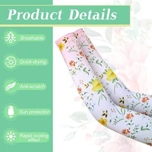 12 Pairs Gardening Arm Sleeves for Women Farm Summer Sun Protection Cooling Sleeves Flower Sleeves Farmers Sleeves Arm Covers for Men Work Running Sports Cycling Hiking