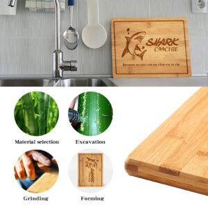 Shark Charcuterie Board/Personalized Shark Cutting Board/Bamboo Chopping Board/Meats and Cheeses Serving Boards,Because No One Can Say Charcuterie Board,Nice Gift for Mom (Board D, 11''×8.5'')