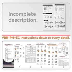 VBR-PH+EC Meter Test PH, EC, TDS, Salt, Water Temperature