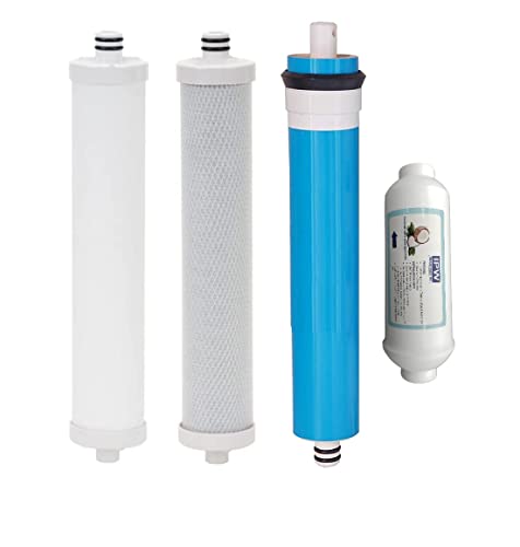 IPW Industries Inc Compatible Culligan AC-30 Double Nipple End Reverse Osmosis Filter Set - Sediment/Carbon/Inline/RO Membrane