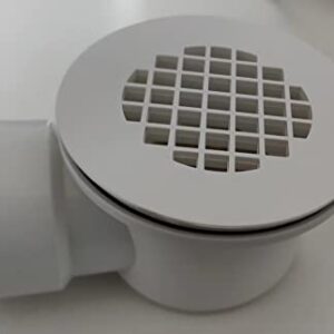 MUCOL Low Profile Shower Base Drain with Perforated Strainer, 2 '' Side Outlet Shower Drain, PVC Drain for Low Profile Shower Drain Trap and Side Outlet Drain Assembly.