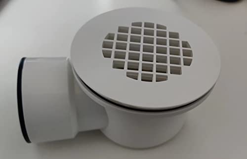 MUCOL Low Profile Shower Base Drain with Perforated Strainer, 2 '' Side Outlet Shower Drain, PVC Drain for Low Profile Shower Drain Trap and Side Outlet Drain Assembly.