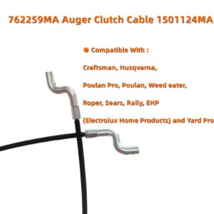 ZLIANGQ 762259MA Auger Clutch Drive Cable for Murray Craftsman Snow Throwers 1501124MA 762259