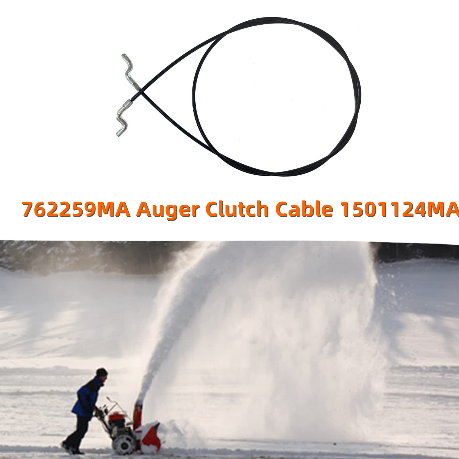 ZLIANGQ 762259MA Auger Clutch Drive Cable for Murray Craftsman Snow Throwers 1501124MA 762259