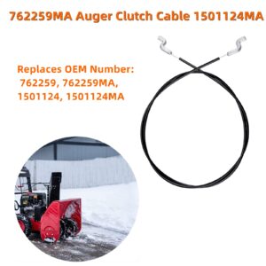 ZLIANGQ 762259MA Auger Clutch Drive Cable for Murray Craftsman Snow Throwers 1501124MA 762259