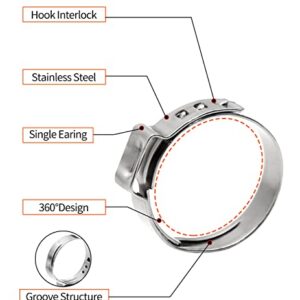 100 Pack PEX Cinch Clamps, 1/2" Clamps, Stainless Steel Single Ear Hose Clamps (1/2", 100 Pack)