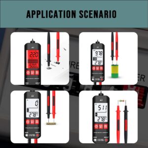 A1 Fully Automatic Anti-Burn Intelligent Digital Multimeter, Auto Senses The Zero and Fire Wires Tester Non-Contact Voltage Tester, Accurately Measures Voltage, Current, Conductor On/Off, Resistance