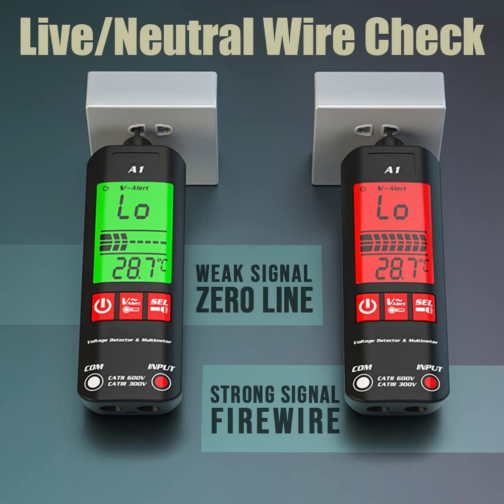 A1 Fully Automatic Anti-Burn Intelligent Digital Multimeter, Auto Senses The Zero and Fire Wires Tester Non-Contact Voltage Tester, Accurately Measures Voltage, Current, Conductor On/Off, Resistance