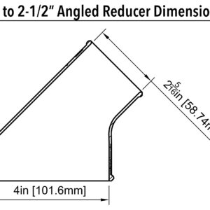 Angled Reducer 4” to 2-1/2”, Connect Shop Vac to Dust Collection Port (4in to 2.5in), Adapter Converter, 45-Degree Elbow, Attach Woodworking Dust Chute to Vacuum Hose, R4520 R4512 (4" to 2-1/2")