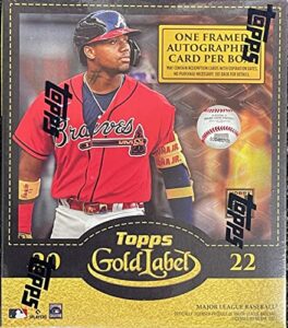 2022 topps gold label baseball hobby box (7 packs/5 cards: 1 framed auto)