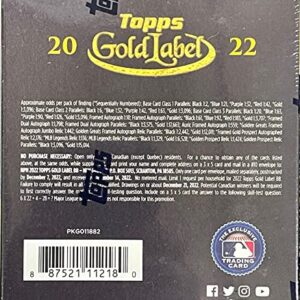 2022 Topps Gold Label Baseball Hobby Box (7 Packs/5 Cards: 1 Framed Auto)