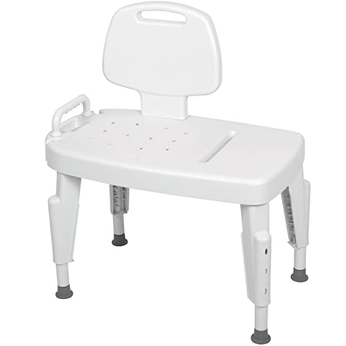 DMI Tool-Free Universal Transfer Bench for Bathtubs & Showers, 350lb Weight Capacity, Adjustable Legs, Secure Handles, FSA & HSA Eligible