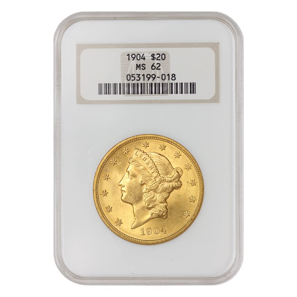 1904 American Gold Liberty Head Double Eagle MS-62 by Mint State Gold $20 MS62 NGC