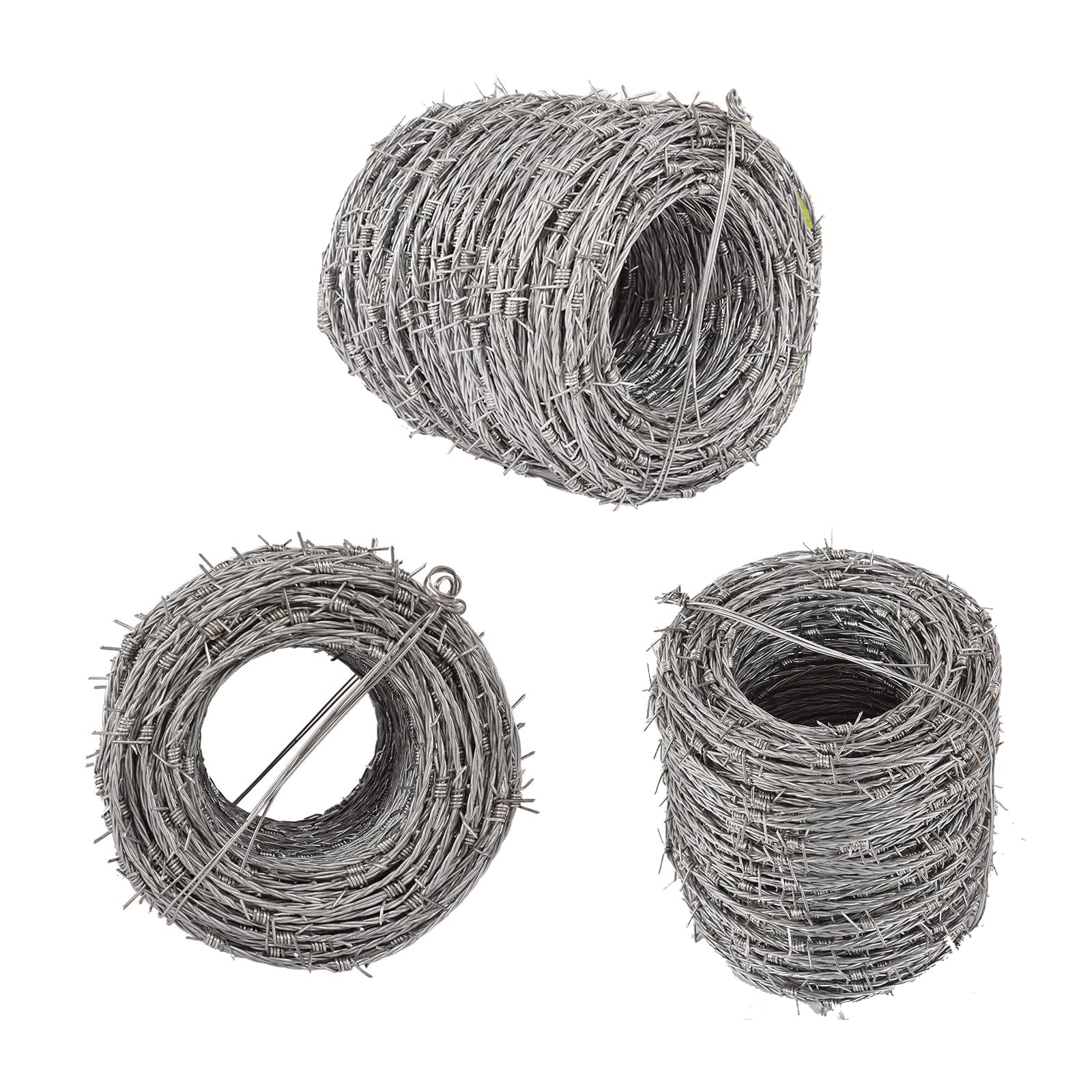 328FT (100m) Barbed Wire, 16 Gauge 4 Point Barbed Wire Fence